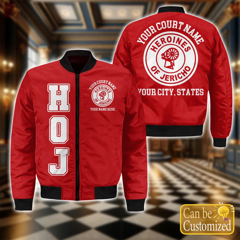 Custom Heroines of Jericho Masonic Bomber Jacket – Made For Freemasons