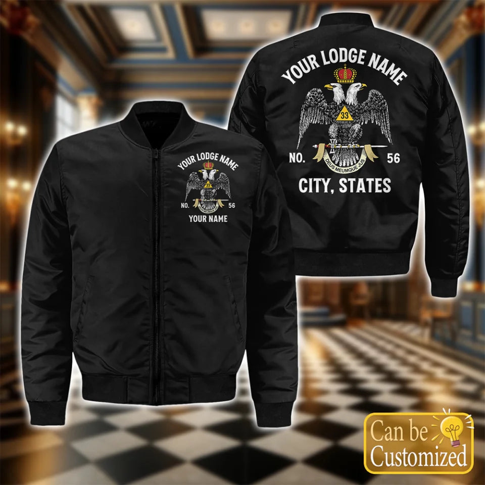 Custom 33rd Degree Scottish Rite Bomber Jacket – Made For Freemasons