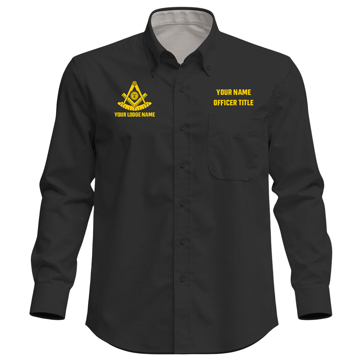 Custom Masonic Embroidered Button-Down Shirt – Made For Freemasons