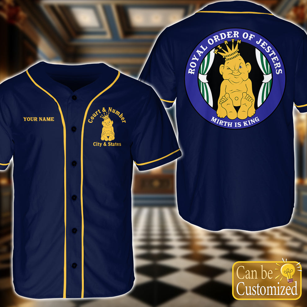 Custom Royal Order of Jesters Masonic Baseball Jersey – Made For Freemasons
