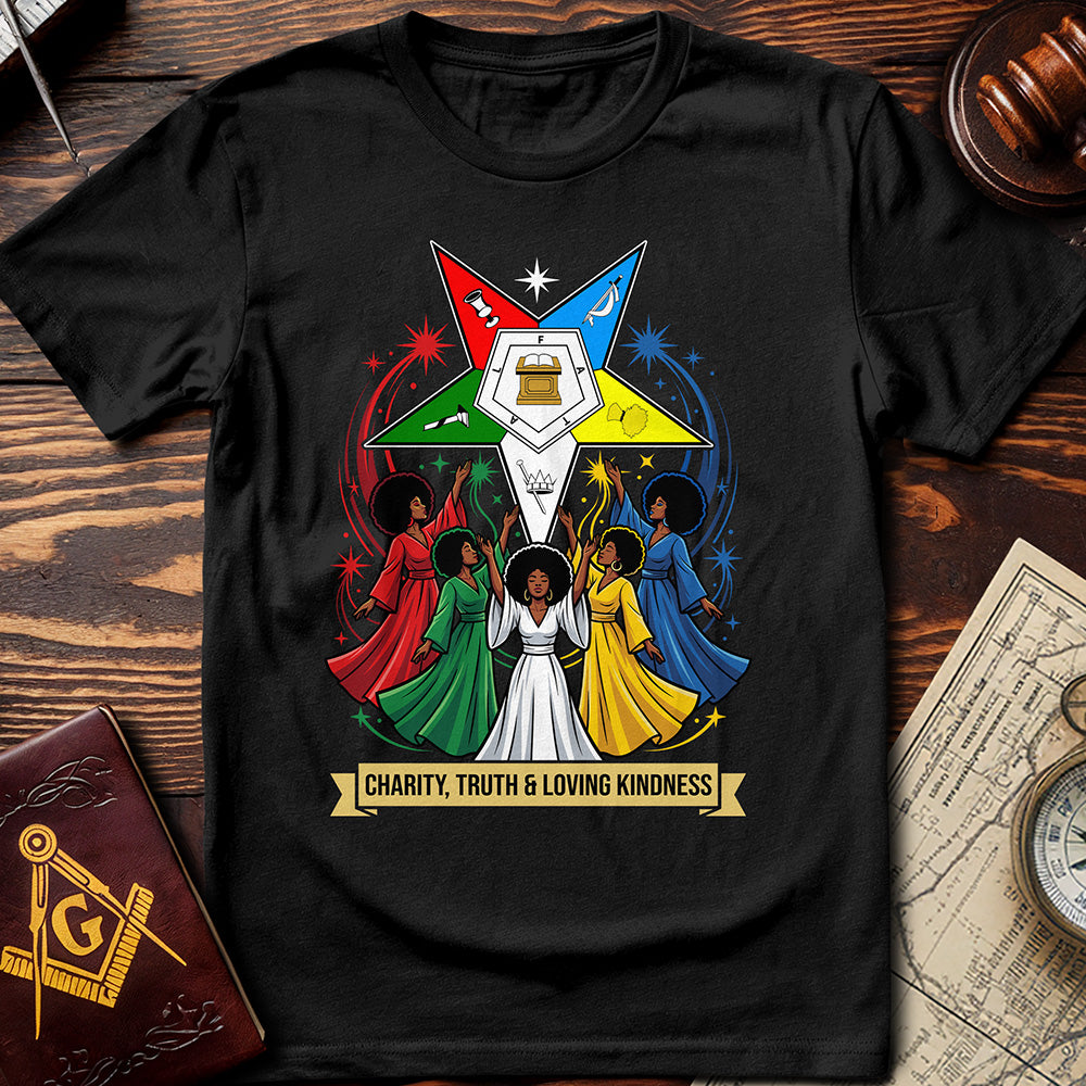 OES Charity, Truth & Loving Kindness Masonic T-Shirt – Made For Freemasons