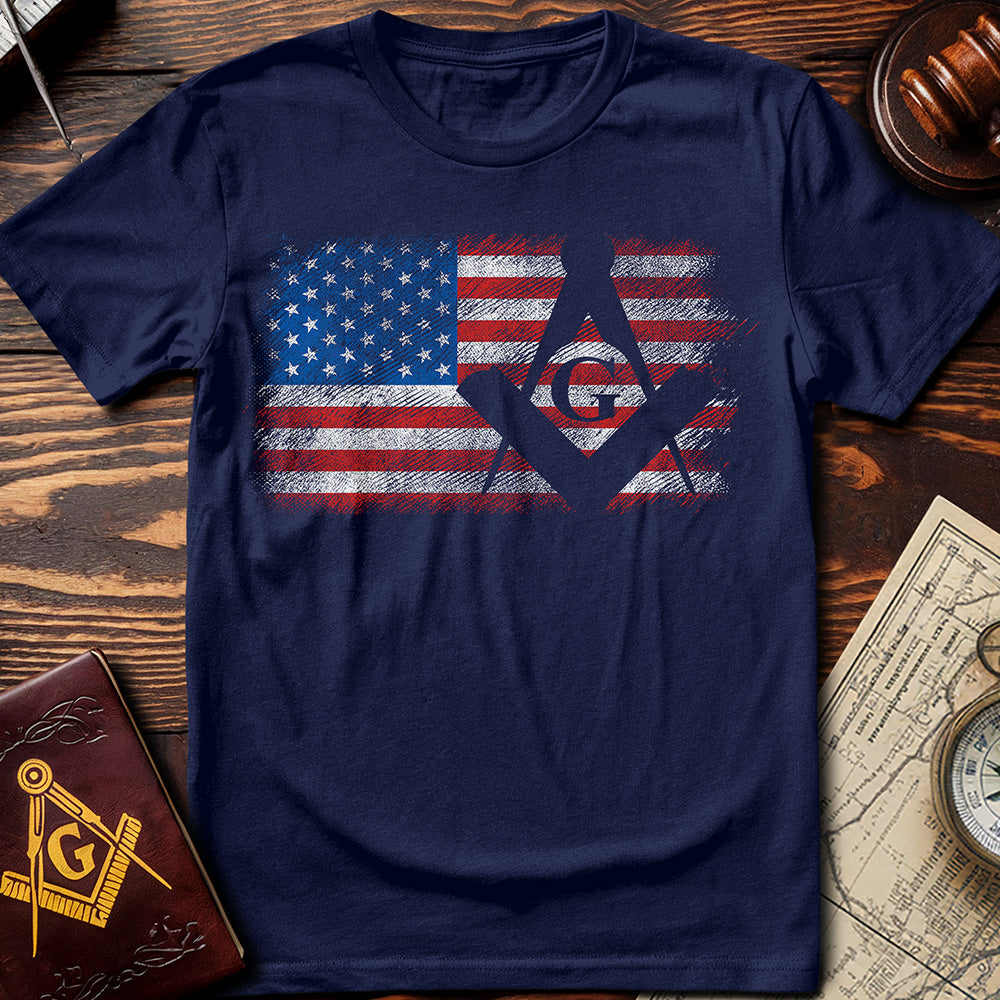 USA Freemason Flag T-Shirt – Made For Freemasons